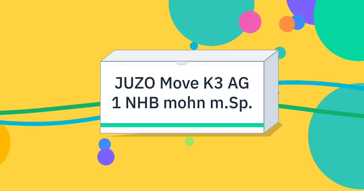 Symbolbild: Packung mit der Aufschrift JUZO Move K3 AG 1 NHB mohn m.Sp. (PZN 18587017) – Verfügbarkeit und Bezug in Apotheken in Frankfurt am Main