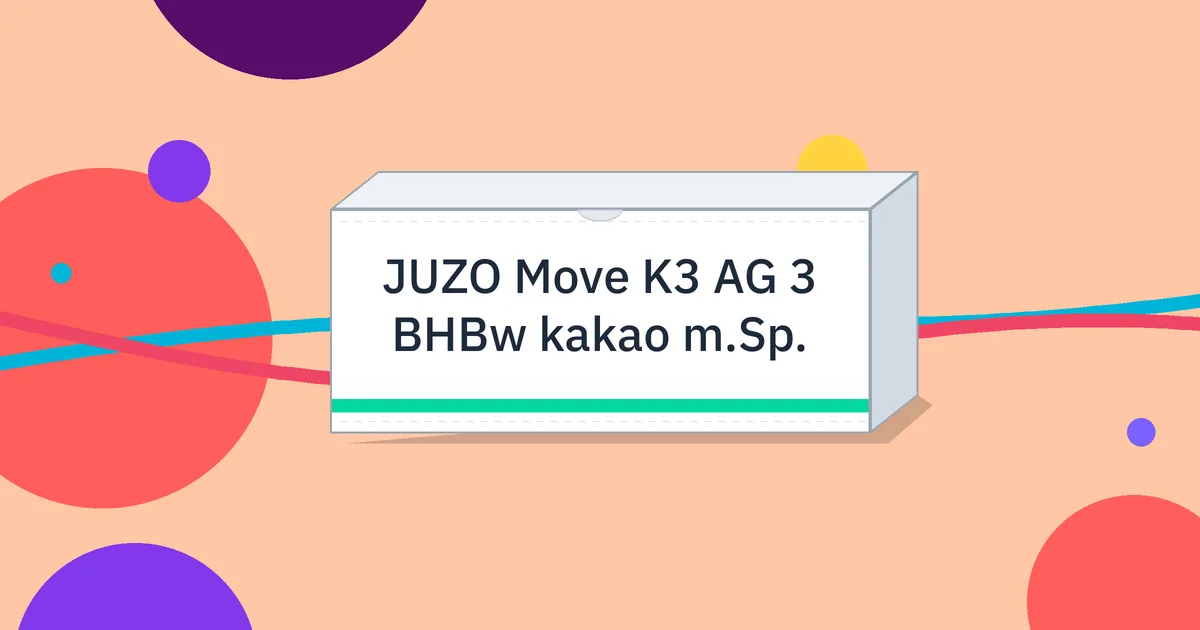 Symbolbild: Packung mit der Aufschrift JUZO Move K3 AG 3 BHBw kakao m.Sp. (PZN 18587796) – Verfügbarkeit und Bezug in Apotheken in Frankfurt am Main