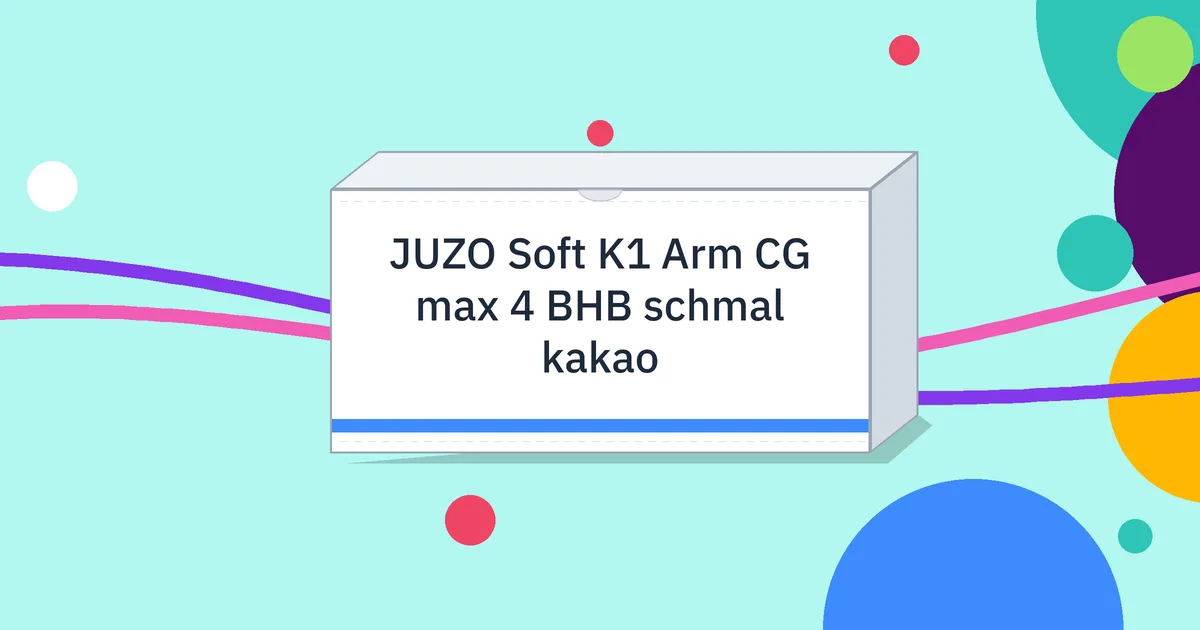 Symbolbild: Packung mit der Aufschrift JUZO Soft K1 Arm CG max 4 BHB schmal kakao (PZN 15509933) – Verfügbarkeit und Bezug in Apotheken in Frankfurt am Main