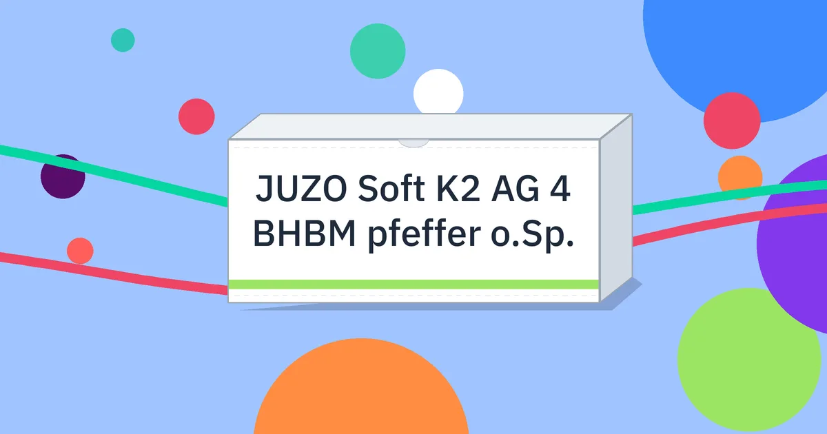 Symbolbild: Packung mit der Aufschrift JUZO Soft K2 AG 4 BHBM pfeffer o.Sp. (PZN 14860752) – Verfügbarkeit und Bezug in Apotheken in Frankfurt am Main