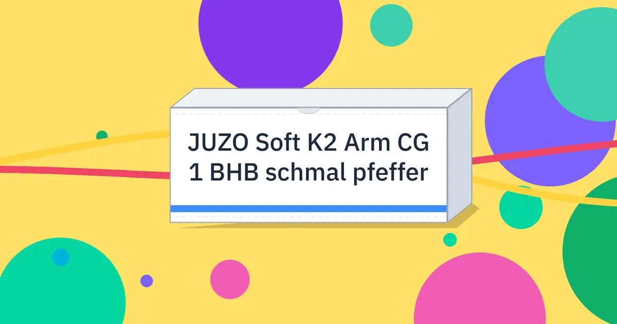 Symbolbild: Packung mit der Aufschrift JUZO Soft K2 Arm CG 1 BHB schmal pfeffer (PZN 15511255) – Verfügbarkeit und Bezug in Apotheken in Frankfurt am Main