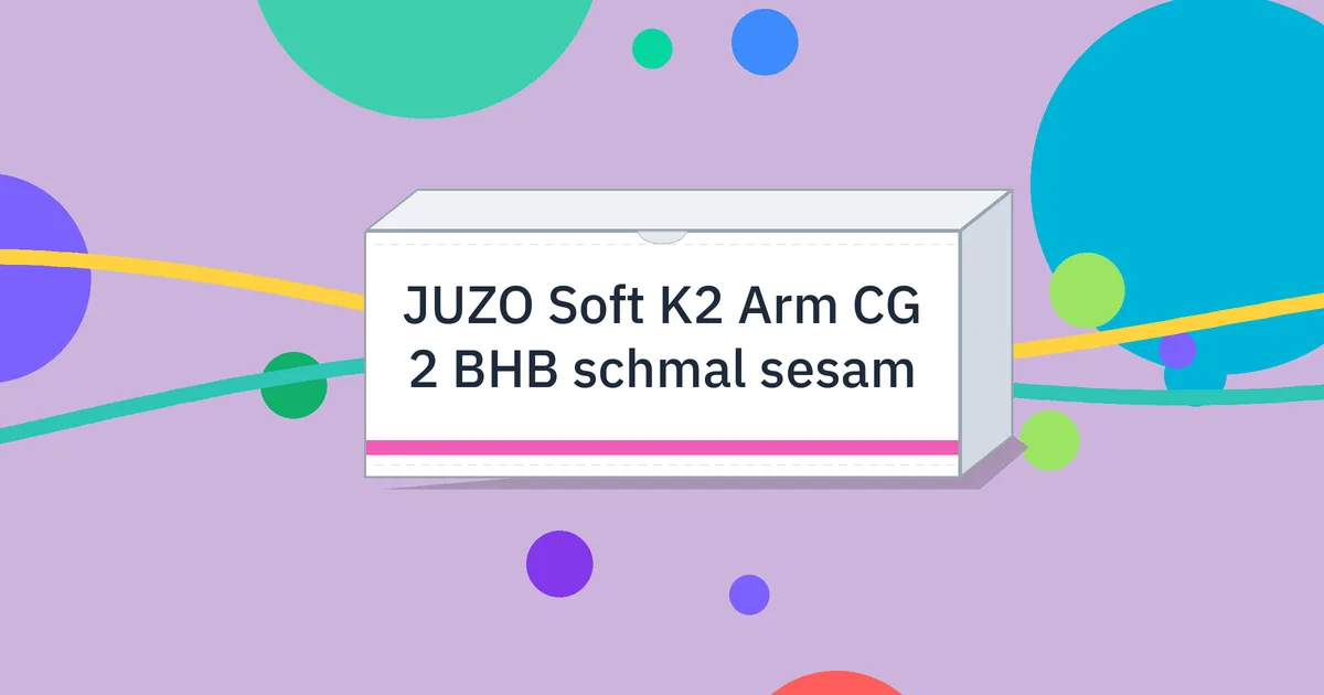 Symbolbild: Packung mit der Aufschrift JUZO Soft K2 Arm CG 2 BHB schmal sesam (PZN 15511396) – Verfügbarkeit und Bezug in Apotheken in Frankfurt am Main