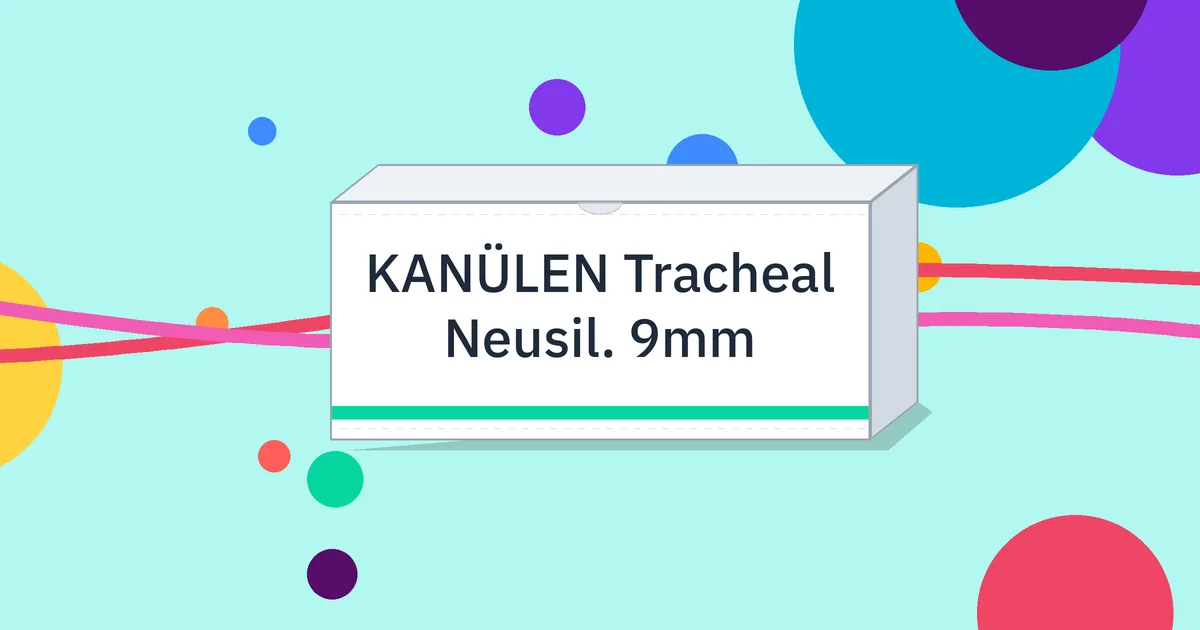 Symbolbild: Packung mit der Aufschrift KANÜLEN Tracheal Neusil. 9mm (PZN 01965656) – Verfügbarkeit und Bezug in Apotheken in Frankfurt am Main