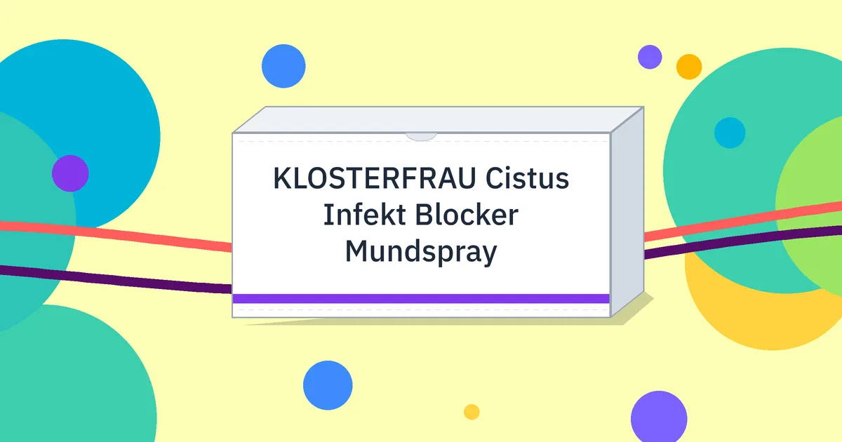 Symbolbild: Packung mit der Aufschrift KLOSTERFRAU Cistus Infekt Blocker Mundspray (PZN 06579662) – Verfügbarkeit und Bezug in Apotheken in Frankfurt am Main