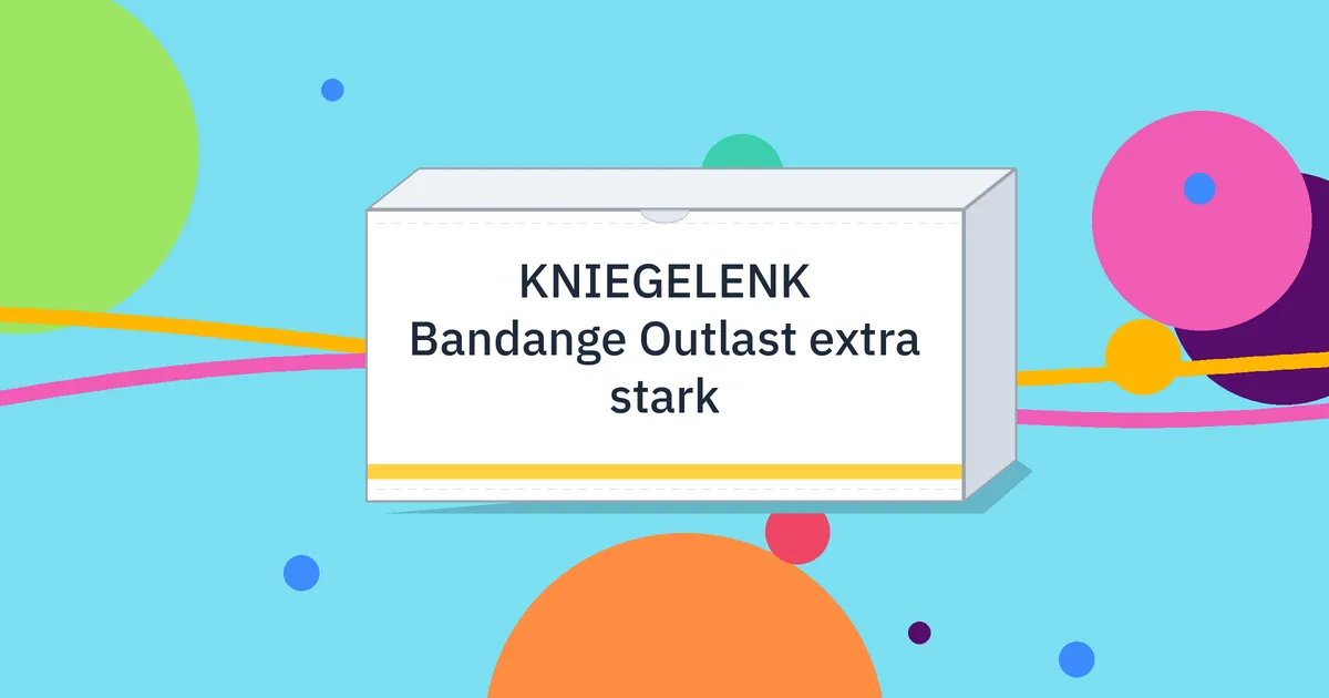 Symbolbild: Packung mit der Aufschrift KNIEGELENK Bandange Outlast extra stark (PZN 11238526) – Verfügbarkeit und Bezug in Apotheken in Frankfurt am Main