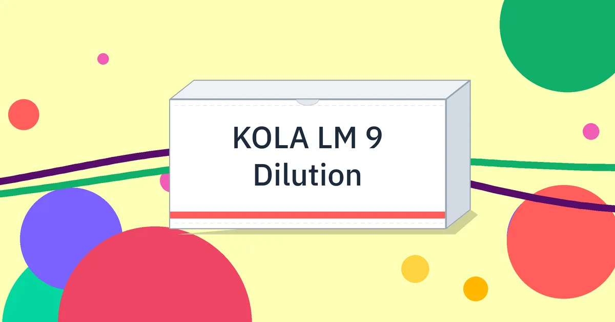 Symbolbild: Packung mit der Aufschrift KOLA LM 9 Dilution (PZN 13519399) – Verfügbarkeit und Bezug in Apotheken in Frankfurt am Main