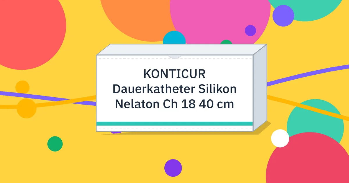 Symbolbild: Packung mit der Aufschrift KONTICUR Dauerkatheter Silikon Nelaton Ch 18 40 cm (PZN 12659483) – Verfügbarkeit und Bezug in Apotheken in Frankfurt am Main