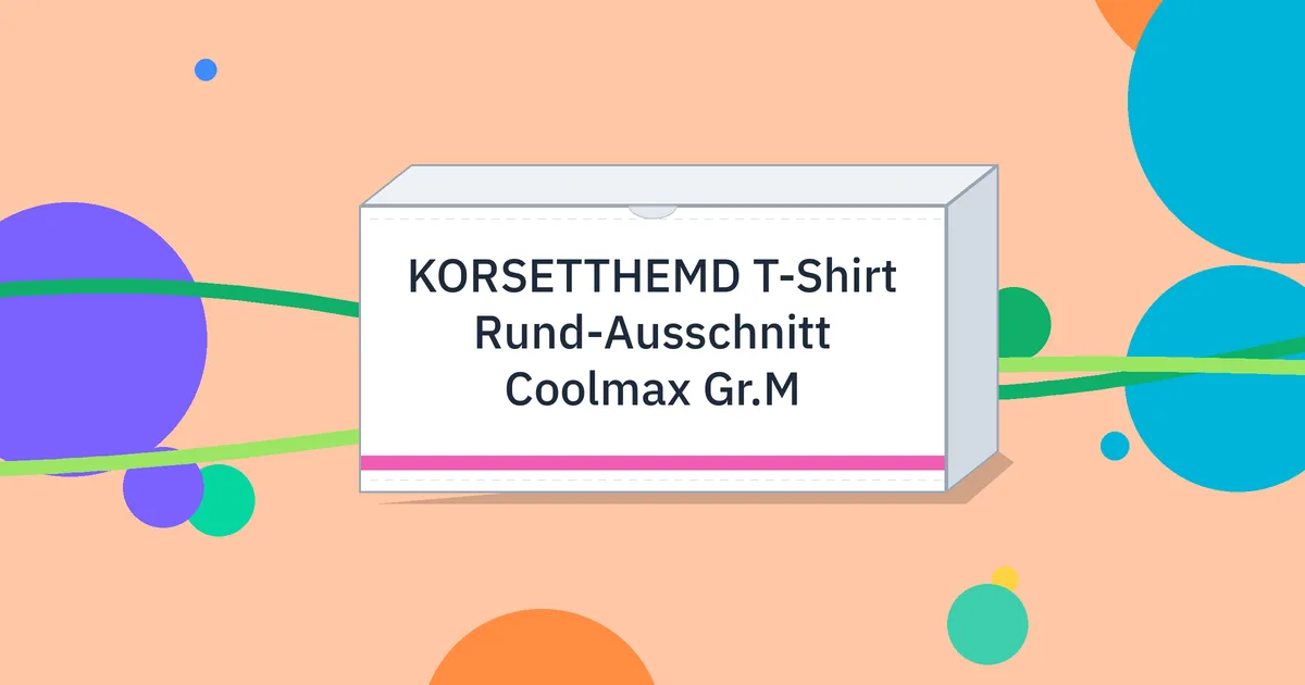 Symbolbild: Packung mit der Aufschrift KORSETTHEMD T-Shirt Rund-Ausschnitt Coolmax Gr.M (PZN 09639293) – Verfügbarkeit und Bezug in Apotheken in Frankfurt am Main