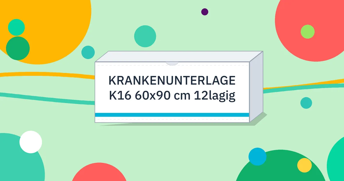 Symbolbild: Packung mit der Aufschrift KRANKENUNTERLAGE K16 60x90 cm 12lagig (PZN 01236064) – Verfügbarkeit und Bezug in Apotheken in Frankfurt am Main