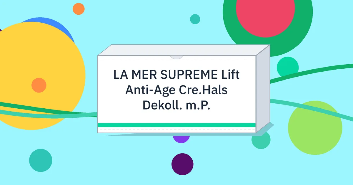 Symbolbild: Packung mit der Aufschrift LA MER SUPREME Lift Anti-Age Cre.Hals Dekoll. m.P. (PZN 19462312) – Verfügbarkeit und Bezug in Apotheken in Frankfurt am Main