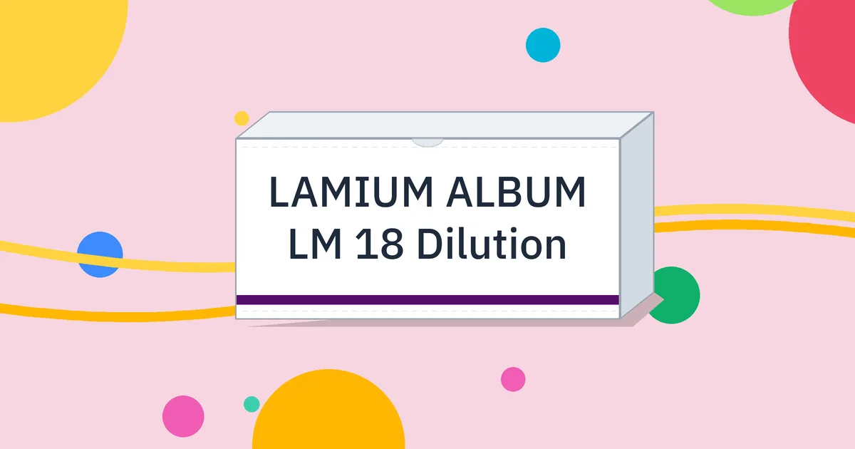 Symbolbild: Packung mit der Aufschrift LAMIUM ALBUM LM 18 Dilution (PZN 13521835) – Verfügbarkeit und Bezug in Apotheken in Frankfurt am Main