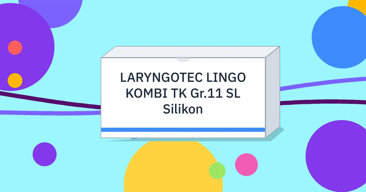 Symbolbild: Packung mit der Aufschrift LARYNGOTEC LINGO KOMBI TK Gr.11 SL Silikon (PZN 03311640) – Verfügbarkeit und Bezug in Apotheken in Frankfurt am Main