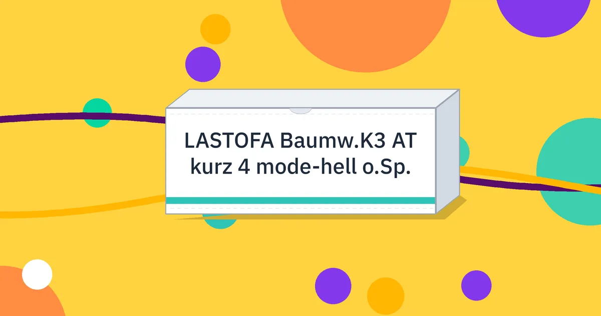 Symbolbild: Packung mit der Aufschrift LASTOFA Baumw.K3 AT kurz 4 mode-hell o.Sp. (PZN 01959213) – Verfügbarkeit und Bezug in Apotheken in Frankfurt am Main
