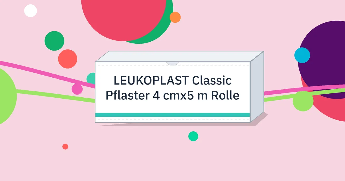 Symbolbild: Packung mit der Aufschrift LEUKOPLAST Classic Pflaster 4 cmx5 m Rolle (PZN 14284627) – Verfügbarkeit und Bezug in Apotheken in Frankfurt am Main