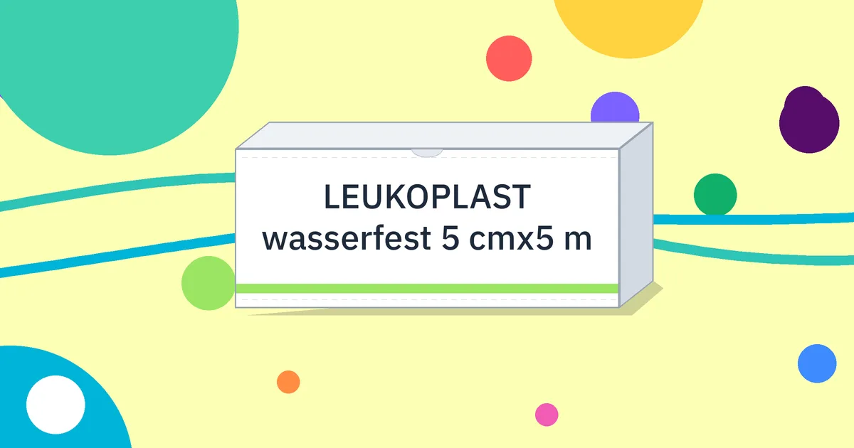 Symbolbild: Packung mit der Aufschrift LEUKOPLAST wasserfest 5 cmx5 m (PZN 00626165) – Verfügbarkeit und Bezug in Apotheken in Frankfurt am Main