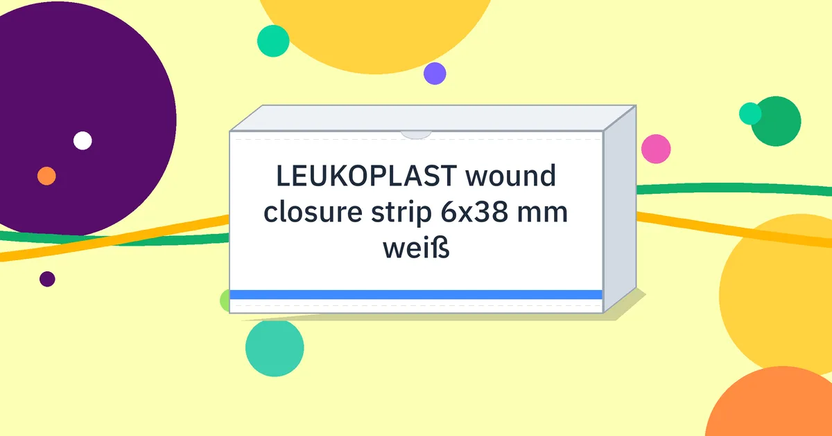 Symbolbild: Packung mit der Aufschrift LEUKOPLAST wound closure strip 6x38 mm weiß (PZN 18729701) – Verfügbarkeit und Bezug in Apotheken in Frankfurt am Main