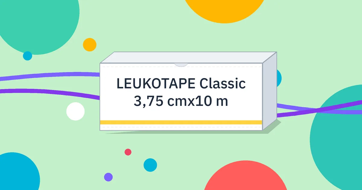 Symbolbild: Packung mit der Aufschrift LEUKOTAPE Classic 3,75 cmx10 m (PZN 19785788) – Verfügbarkeit und Bezug in Apotheken in Frankfurt am Main