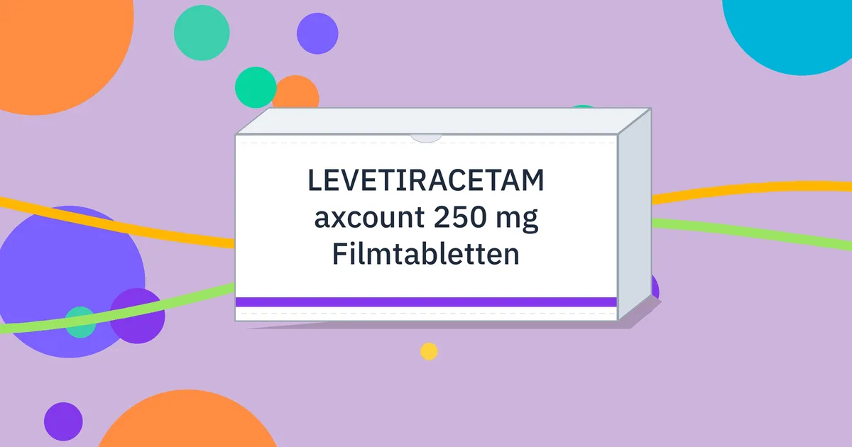 Symbolbild: Packung mit der Aufschrift LEVETIRACETAM axcount 250 mg Filmtabletten (PZN 10342931) – Verfügbarkeit und Bezug in Apotheken in Frankfurt am Main