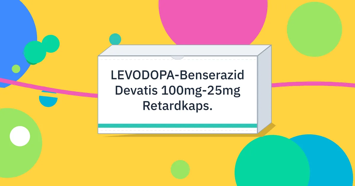 Symbolbild: Packung mit der Aufschrift LEVODOPA-Benserazid Devatis 100mg-25mg Retardkaps. (PZN 16856766) – Verfügbarkeit und Bezug in Apotheken in Frankfurt am Main