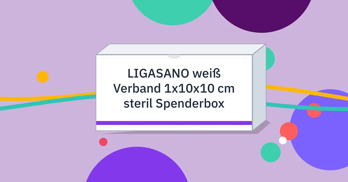 Symbolbild: Packung mit der Aufschrift LIGASANO weiß Verband 1x10x10 cm steril Spenderbox (PZN 20171784) – Verfügbarkeit und Bezug in Apotheken in Frankfurt am Main