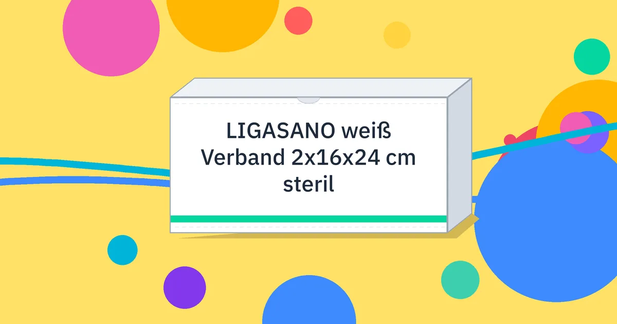 Symbolbild: Packung mit der Aufschrift LIGASANO weiß Verband 2x16x24 cm steril (PZN 20172016) – Verfügbarkeit und Bezug in Apotheken in Frankfurt am Main