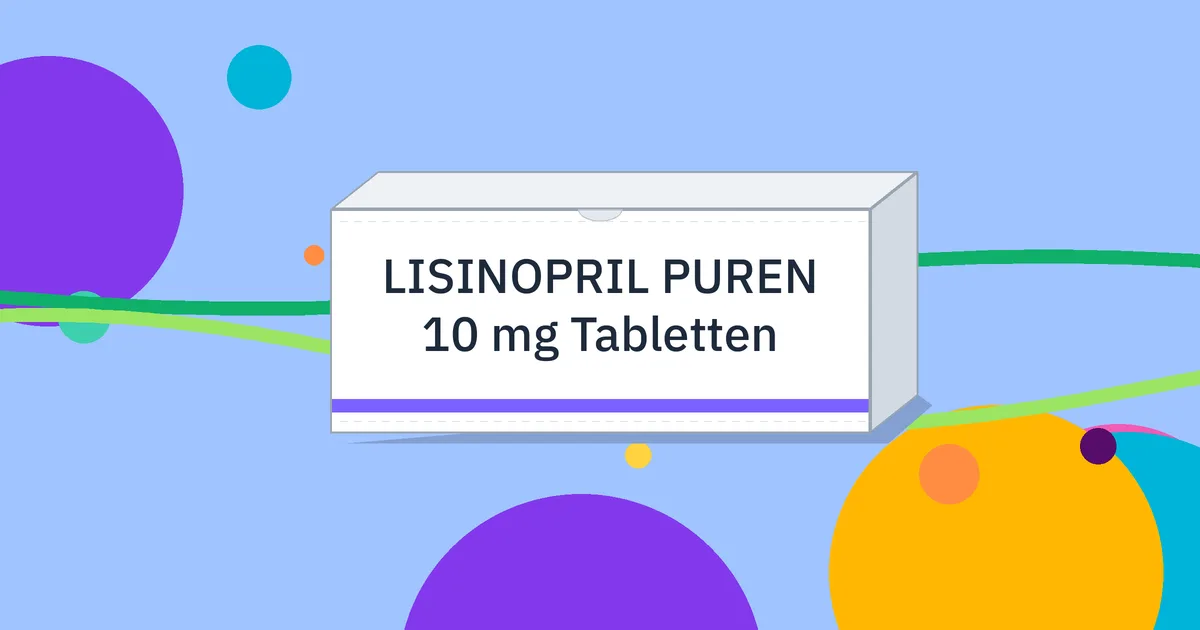 Symbolbild: Packung mit der Aufschrift LISINOPRIL PUREN 10 mg Tabletten (PZN 13706316) – Verfügbarkeit und Bezug in Apotheken in Frankfurt am Main