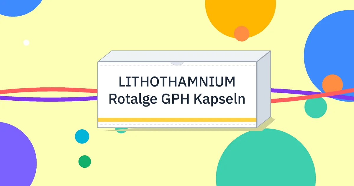 Symbolbild: Packung mit der Aufschrift LITHOTHAMNIUM Rotalge GPH Kapseln (PZN 19786606) – Verfügbarkeit und Bezug in Apotheken in Frankfurt am Main