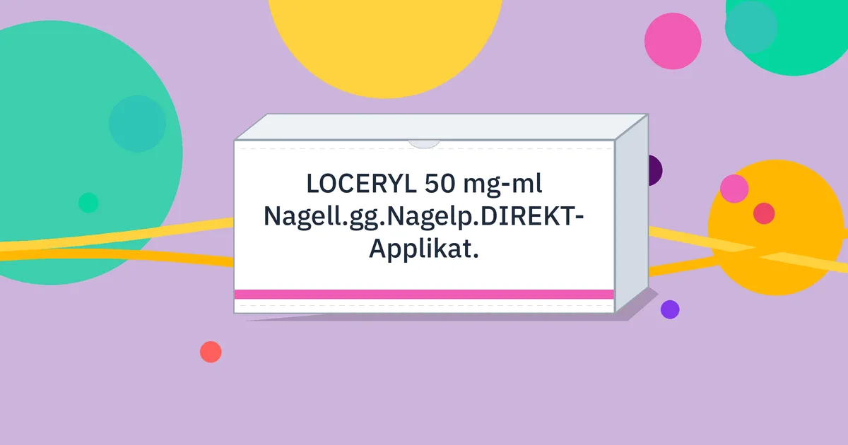 Symbolbild: Packung mit der Aufschrift LOCERYL 50 mg-ml Nagell.gg.Nagelp.DIREKT-Applikat. (PZN 13837053) – Verfügbarkeit und Bezug in Apotheken in Frankfurt am Main