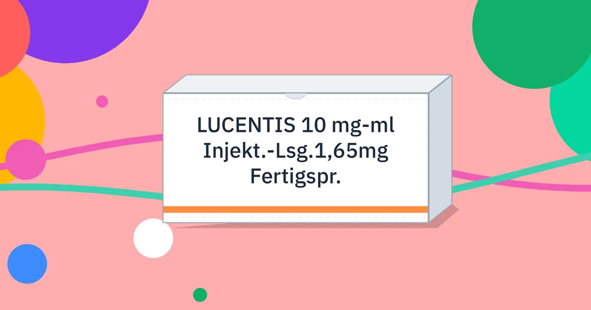 Symbolbild: Packung mit der Aufschrift LUCENTIS 10 mg-ml Injekt.-Lsg.1,65mg Fertigspr. (PZN 17534504) – Verfügbarkeit und Bezug in Apotheken in Frankfurt am Main