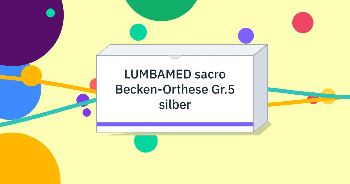 Symbolbild: Packung mit der Aufschrift LUMBAMED sacro Becken-Orthese Gr.5 silber (PZN 19363900) – Verfügbarkeit und Bezug in Apotheken in Frankfurt am Main