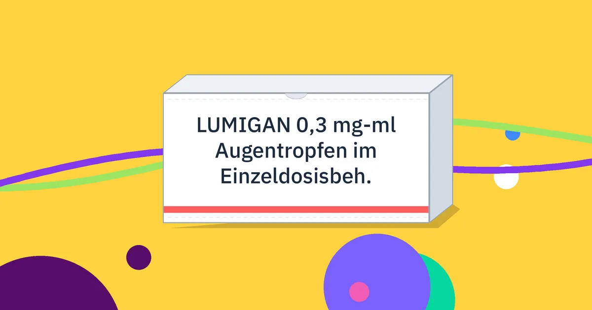 Symbolbild: Packung mit der Aufschrift LUMIGAN 0,3 mg-ml Augentropfen im Einzeldosisbeh. (PZN 15656344) – Verfügbarkeit und Bezug in Apotheken in Frankfurt am Main