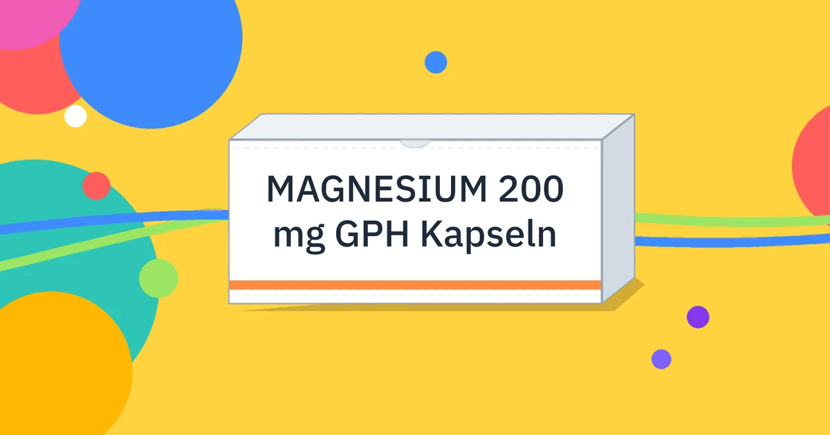 Symbolbild: Packung mit der Aufschrift MAGNESIUM 200 mg GPH Kapseln (PZN 11146511) – Verfügbarkeit und Bezug in Apotheken in Frankfurt am Main
