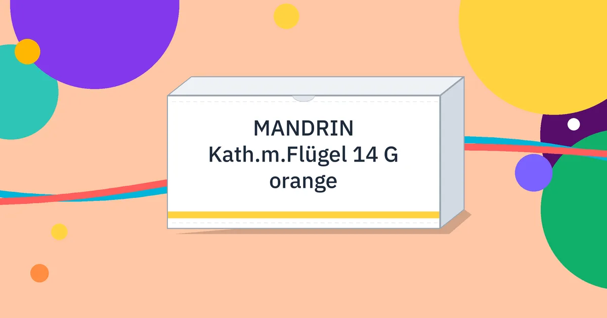 Symbolbild: Packung mit der Aufschrift MANDRIN Kath.m.Flügel 14 G orange (PZN 01178160) – Verfügbarkeit und Bezug in Apotheken in Frankfurt am Main