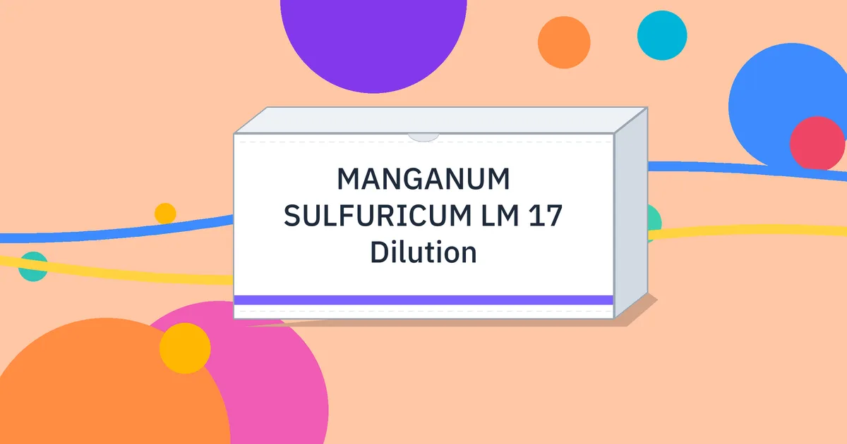 Symbolbild: Packung mit der Aufschrift MANGANUM SULFURICUM LM 17 Dilution (PZN 12946053) – Verfügbarkeit und Bezug in Apotheken in Frankfurt am Main