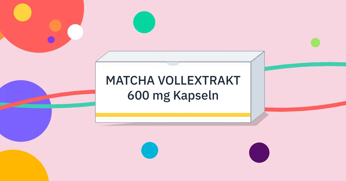 Symbolbild: Packung mit der Aufschrift MATCHA VOLLEXTRAKT 600 mg Kapseln (PZN 10172400) – Verfügbarkeit und Bezug in Apotheken in Frankfurt am Main