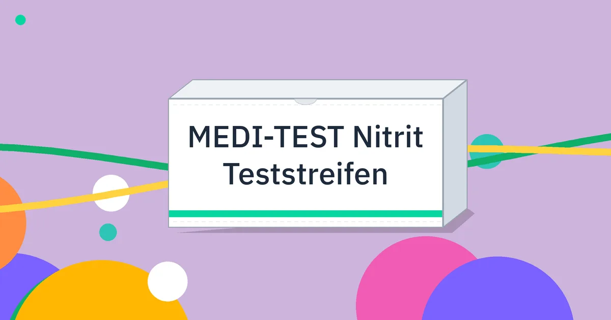 Symbolbild: Packung mit der Aufschrift MEDI-TEST Nitrit Teststreifen (PZN 00516407) – Verfügbarkeit und Bezug in Apotheken in Frankfurt am Main