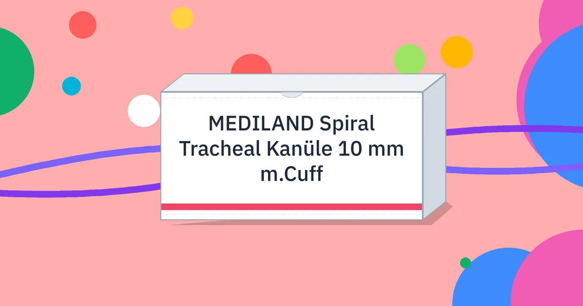 Symbolbild: Packung mit der Aufschrift MEDILAND Spiral Tracheal Kanüle 10 mm m.Cuff (PZN 05987353) – Verfügbarkeit und Bezug in Apotheken in Frankfurt am Main