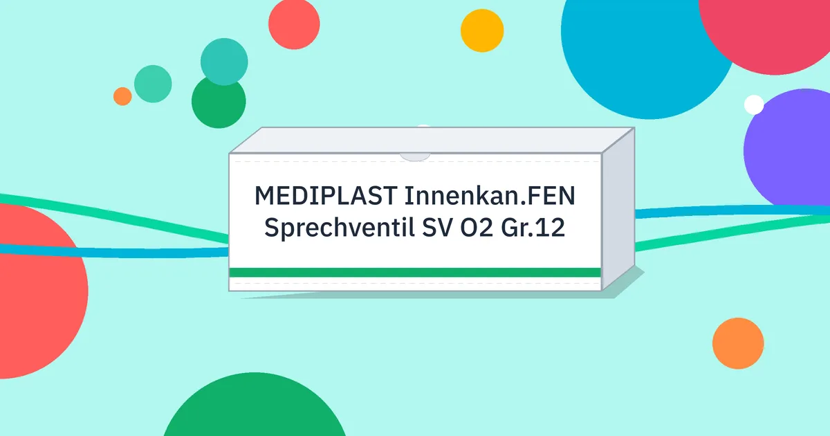 Symbolbild: Packung mit der Aufschrift MEDIPLAST Innenkan.FEN Sprechventil SV O2 Gr.12 (PZN 04528399) – Verfügbarkeit und Bezug in Apotheken in Frankfurt am Main
