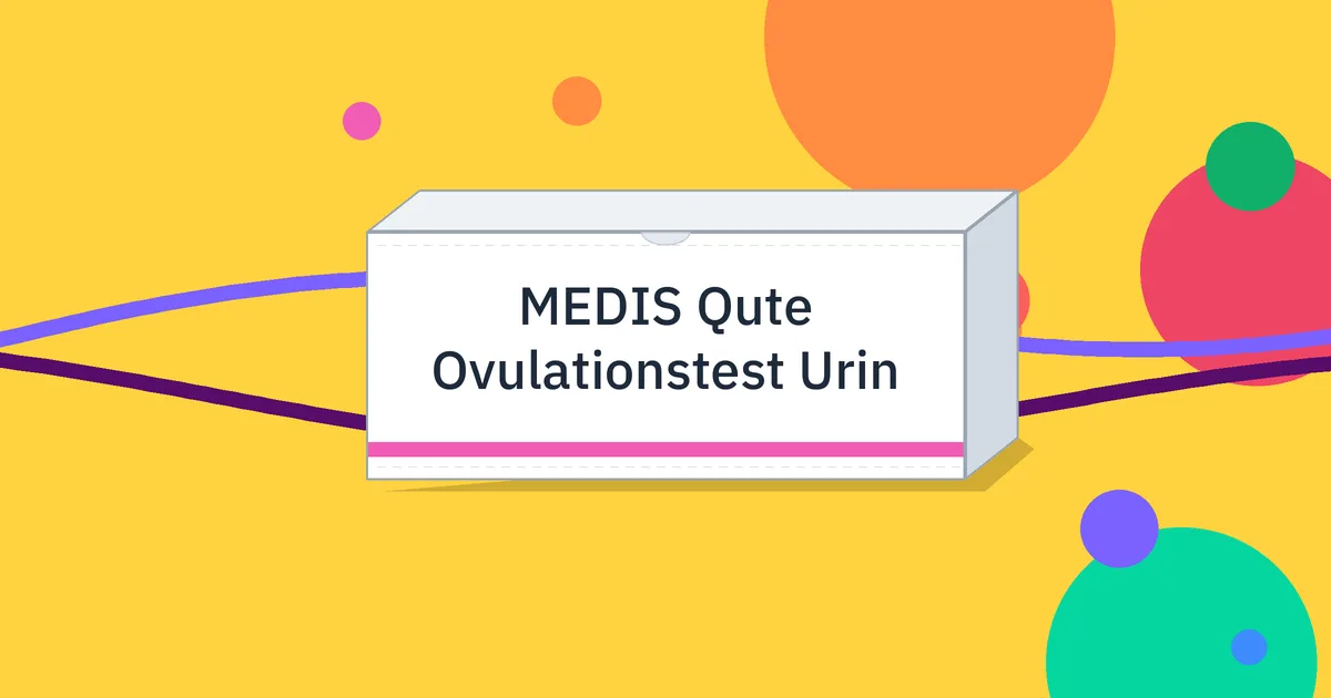 Symbolbild: Packung mit der Aufschrift MEDIS Qute Ovulationstest Urin (PZN 19557998) – Verfügbarkeit und Bezug in Apotheken in Frankfurt am Main