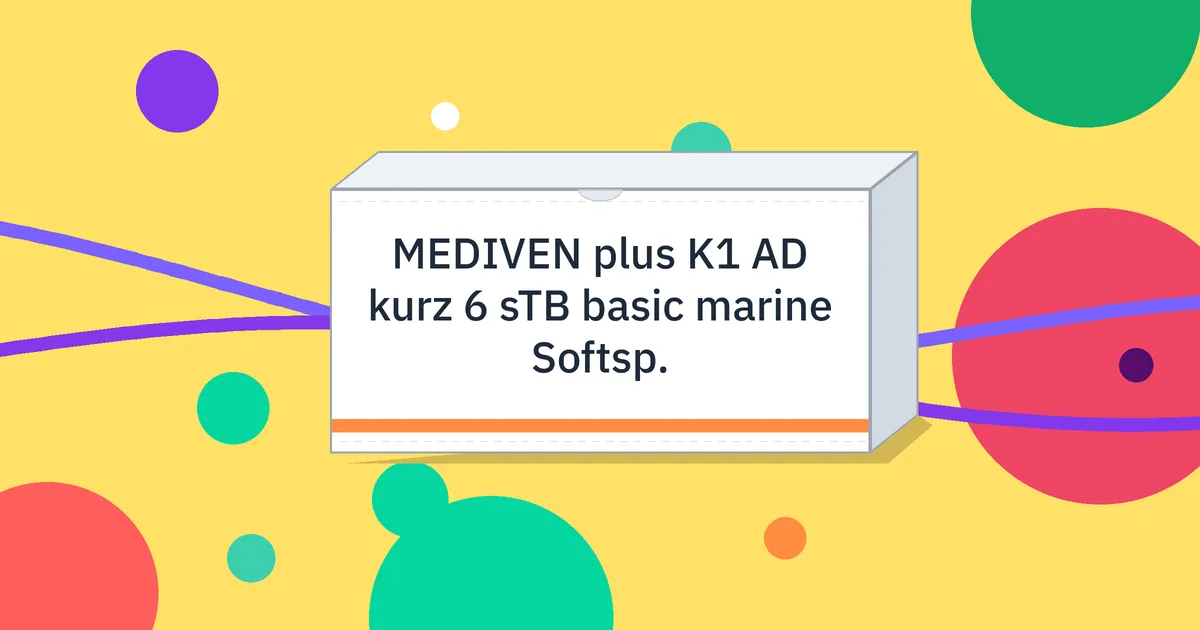 Symbolbild: Packung mit der Aufschrift MEDIVEN plus K1 AD kurz 6 sTB basic marine Softsp. (PZN 15046309) – Verfügbarkeit und Bezug in Apotheken in Frankfurt am Main