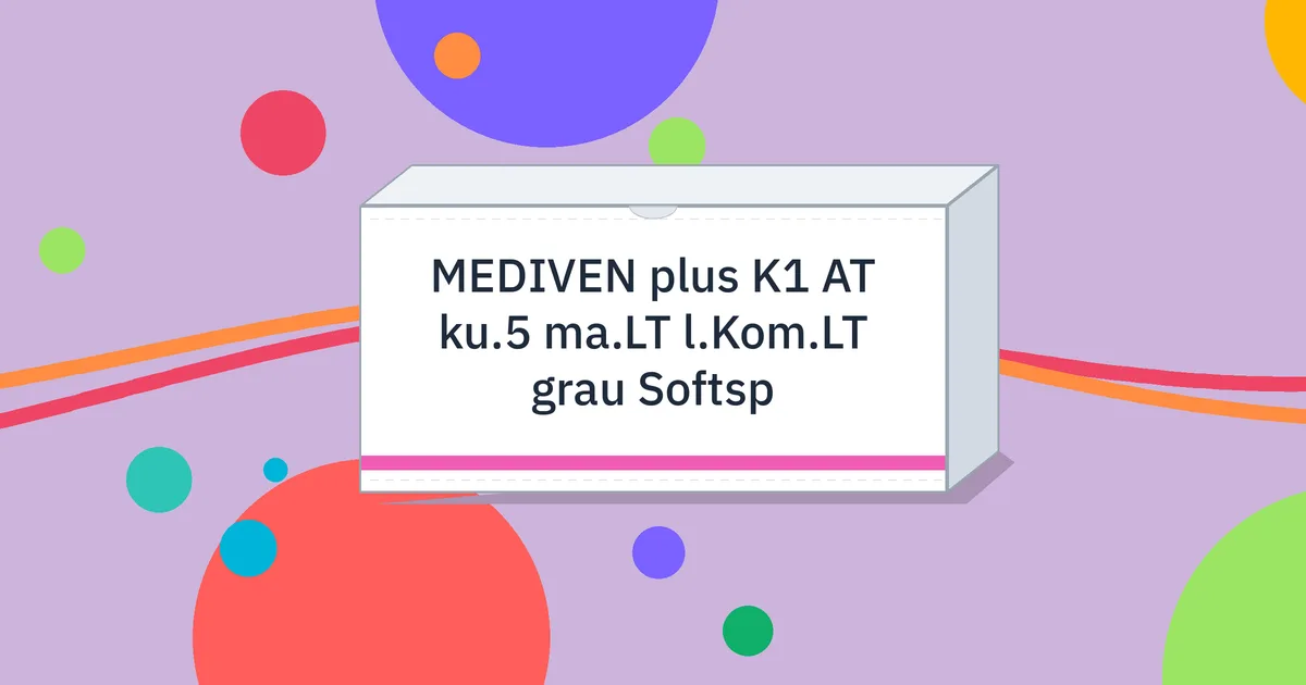 Symbolbild: Packung mit der Aufschrift MEDIVEN plus K1 AT ku.5 ma.LT l.Kom.LT grau Softsp (PZN 18943653) – Verfügbarkeit und Bezug in Apotheken in Frankfurt am Main