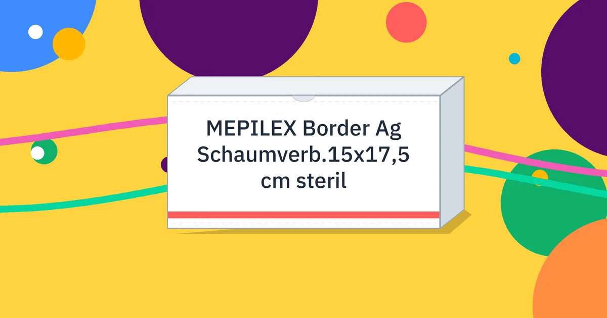 Symbolbild: Packung mit der Aufschrift MEPILEX Border Ag Schaumverb.15x17,5 cm steril (PZN 12898495) – Verfügbarkeit und Bezug in Apotheken in Frankfurt am Main