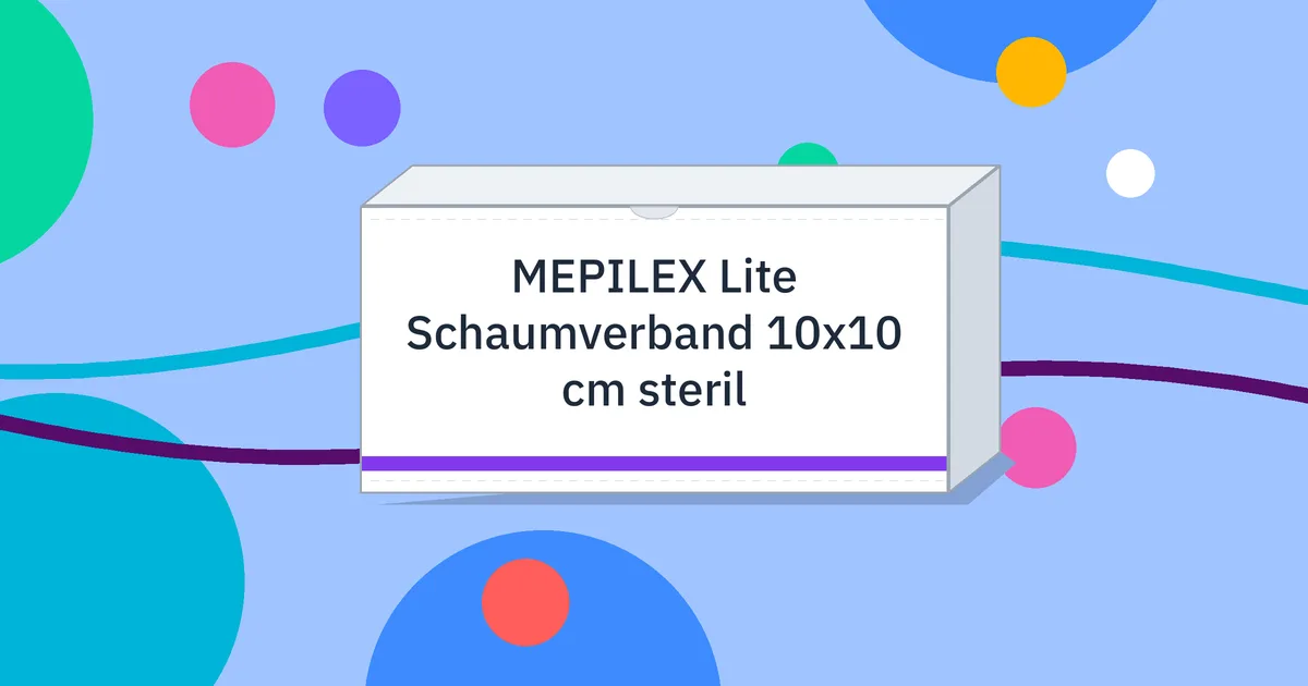 Symbolbild: Packung mit der Aufschrift MEPILEX Lite Schaumverband 10x10 cm steril (PZN 16335889) – Verfügbarkeit und Bezug in Apotheken in Frankfurt am Main