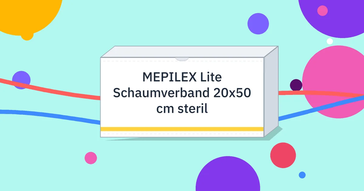 Symbolbild: Packung mit der Aufschrift MEPILEX Lite Schaumverband 20x50 cm steril (PZN 18035022) – Verfügbarkeit und Bezug in Apotheken in Frankfurt am Main