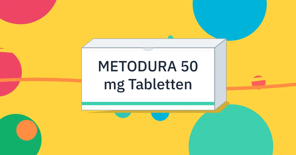Symbolbild: Packung mit der Aufschrift METODURA 50 mg Tabletten (PZN 04804899) – Verfügbarkeit und Bezug in Apotheken in Frankfurt am Main