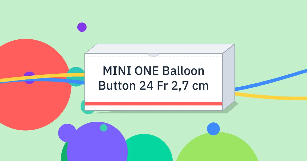 Symbolbild: Packung mit der Aufschrift MINI ONE Balloon Button 24 Fr 2,7 cm (PZN 14342543) – Verfügbarkeit und Bezug in Apotheken in Frankfurt am Main