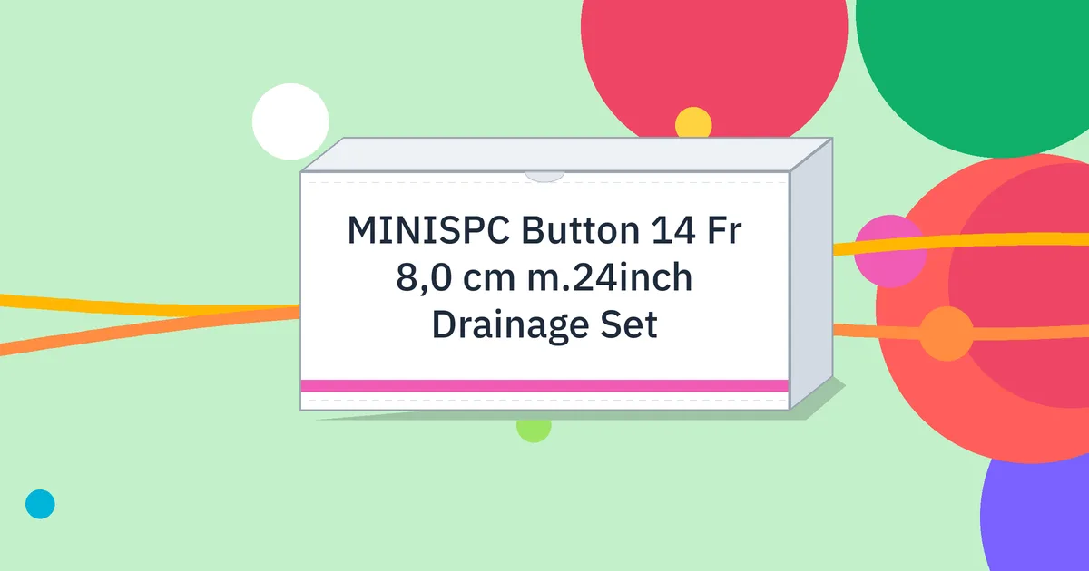 Symbolbild: Packung mit der Aufschrift MINISPC Button 14 Fr 8,0 cm m.24inch Drainage Set (PZN 20821880) – Verfügbarkeit und Bezug in Apotheken in Frankfurt am Main