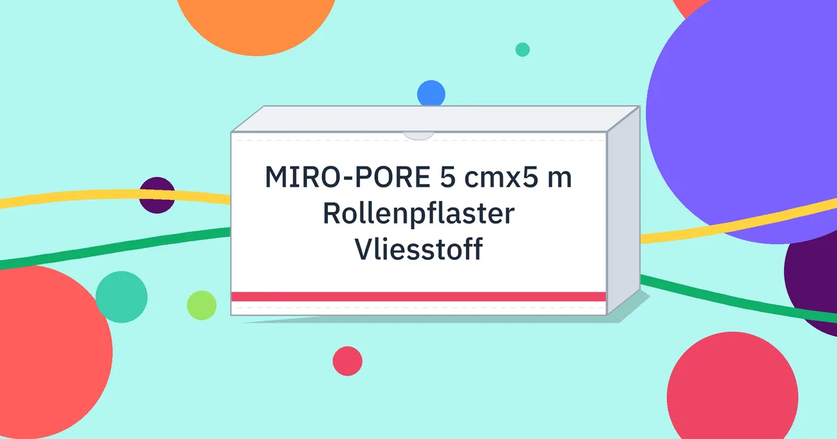 Symbolbild: Packung mit der Aufschrift MIRO-PORE 5 cmx5 m Rollenpflaster Vliesstoff (PZN 01213198) – Verfügbarkeit und Bezug in Apotheken in Frankfurt am Main