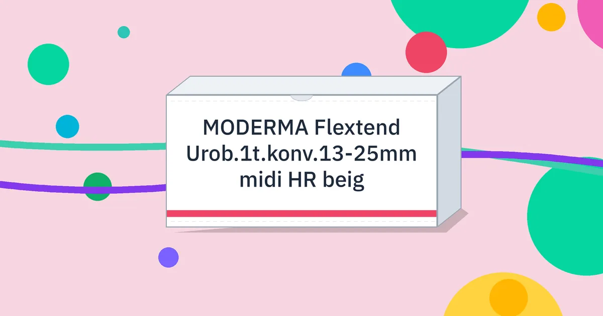 Symbolbild: Packung mit der Aufschrift MODERMA Flextend Urob.1t.konv.13-25mm midi HR beig (PZN 18275832) – Verfügbarkeit und Bezug in Apotheken in Frankfurt am Main