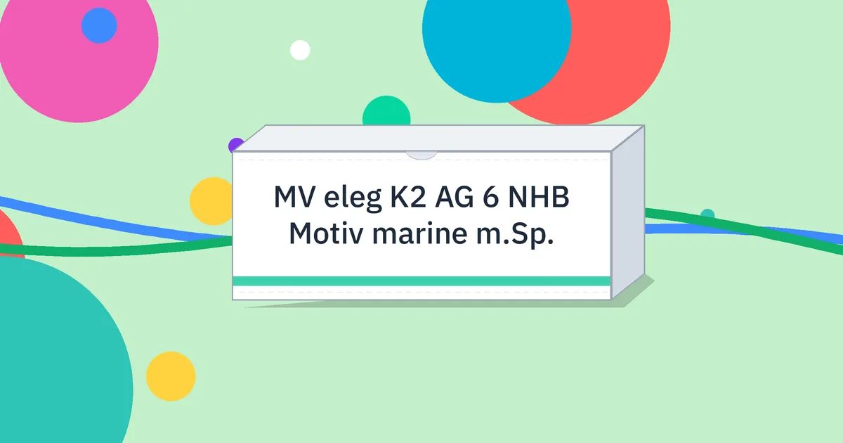 Symbolbild: Packung mit der Aufschrift MV eleg K2 AG 6 NHB Motiv marine m.Sp. (PZN 15722992) – Verfügbarkeit und Bezug in Apotheken in Frankfurt am Main